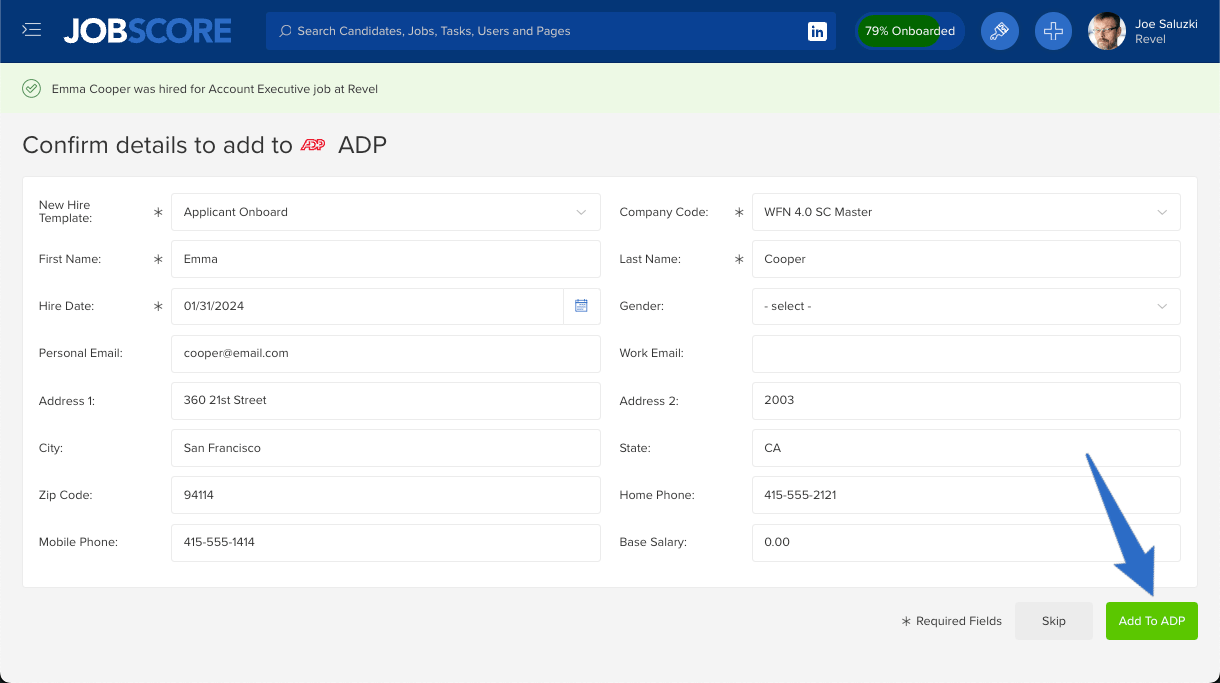 How do I use the ADP Workforce Now® HRIS integration? – JobScore Help