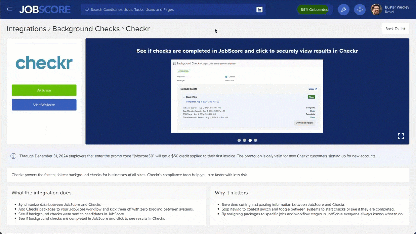 How do I use the Checkr background check integration? – JobScore Help